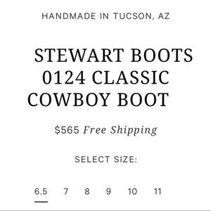 Stewart Boot Company | Shoes | 0 Handmade Cowboycowgirl Black Leather ...
